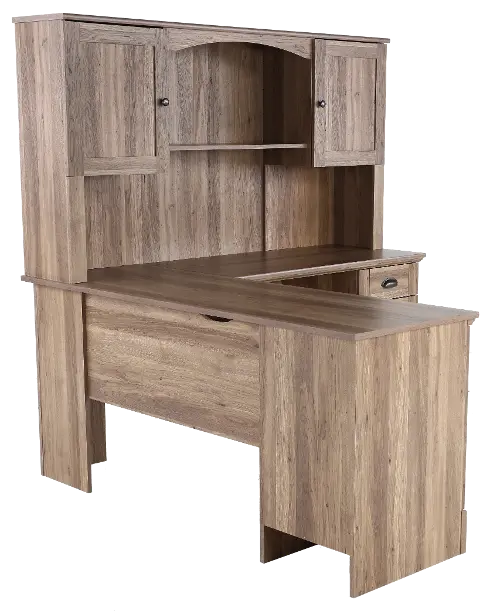Harbor View Corner Computer Desk with Hutch