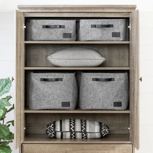 Versa Weathered Oak Two Door Armoire with Drawers South Shore RC Willey