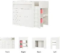 South shore tiara white twin loft bed with desk stores store