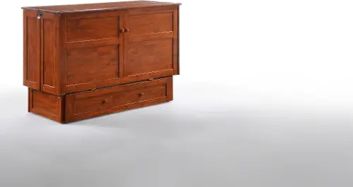 Clover Cherry Brown Queen Murphy Bed