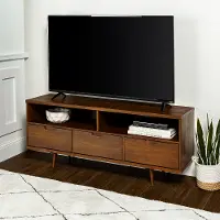 Glenn Mid Century Walnut 58 Inch TV Stand Walker Edison RC Willey