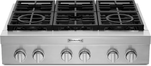 KitchenAid 36 Inch Commercial Gas Rangetop Stainless Steel RC Willey