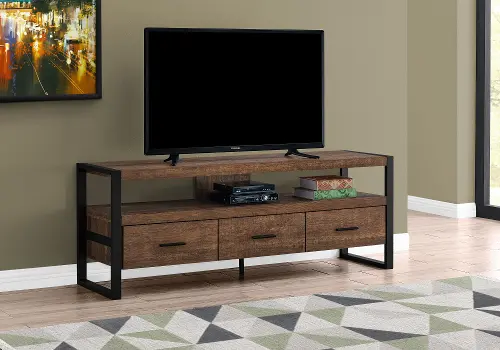 Industrial Brown 3 Drawer TV Stand RC Willey