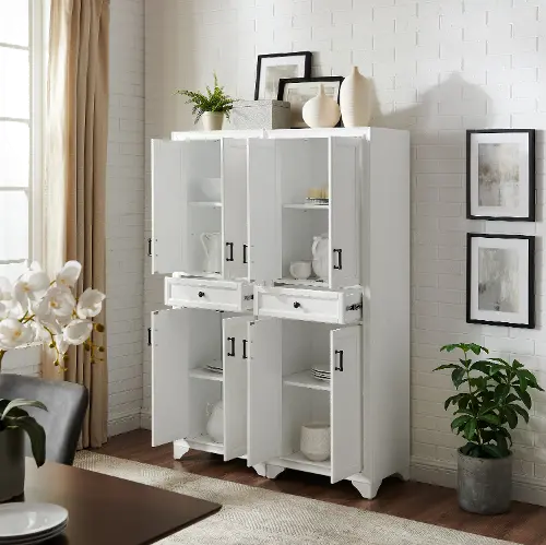 Tara Distressed White 2 Piece Pantry Set RC Willey