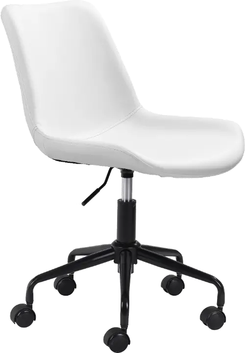 Byron Mid Century Modern White Office Chair RC Willey