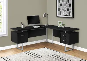 Gray and Black L Shaped Desk RC Willey