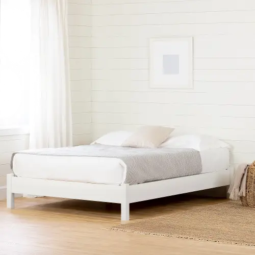 Munich Pure White Platform Bed South Shore RC Willey