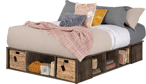Avilla Fall Oak Storage Bed South Shore RC Willey
