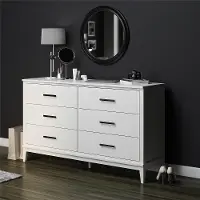 Lynnhaven White 6 Drawer Dresser with White Marble Top RC Willey