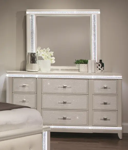 Celeste Sparkle White Dresser RC Willey