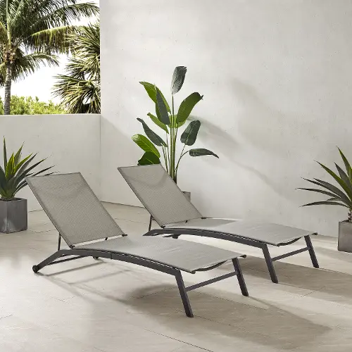 Weaver 2 Piece Outdoor Sling Chaise Lounge Set RC Willey