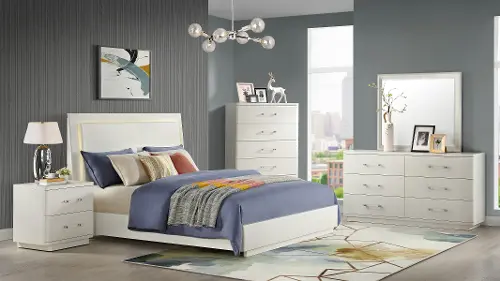 Miami White King Bed