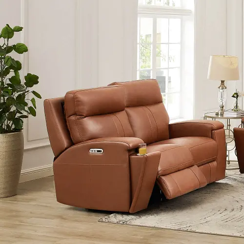 Sullivan Nutmeg Brown Zero Gravity Power Reclining Loveseat RC Willey