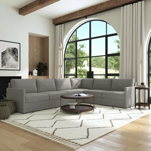 Flex Gray 6 Seat Modular Sectional with Narrow Arm RC Willey