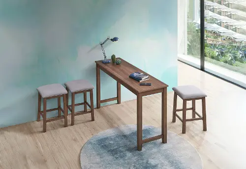 Uptown Walnut Sofa Table and Stool Set RC Willey