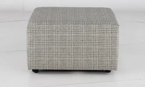 Celadon Gray Plaid Cocktail Ottoman RC Willey